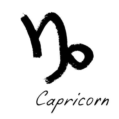 Signo Do Zodíaco De Capricórnio Desenhado à Mão Símbolo Esotérico