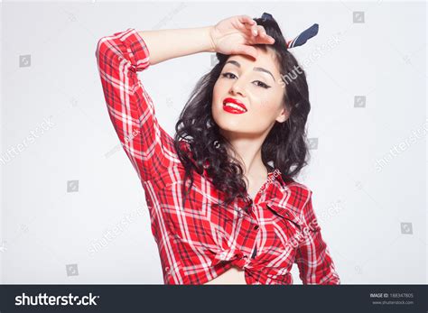 Sexy Pin Girl Short Shorts Isolated 스톡 사진 188347805 Shutterstock
