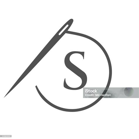 Logo De Tailleur De Lettre S Logotype Daiguille Et De Fil Pour Vêtement