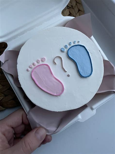 Гендерный бенто торт бенто торт для гендер пати торт мальчик или девочка бенто с пяточками