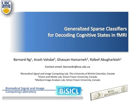 Ppt Generalized Sparse Classifiers For Decoding Cognitive States In