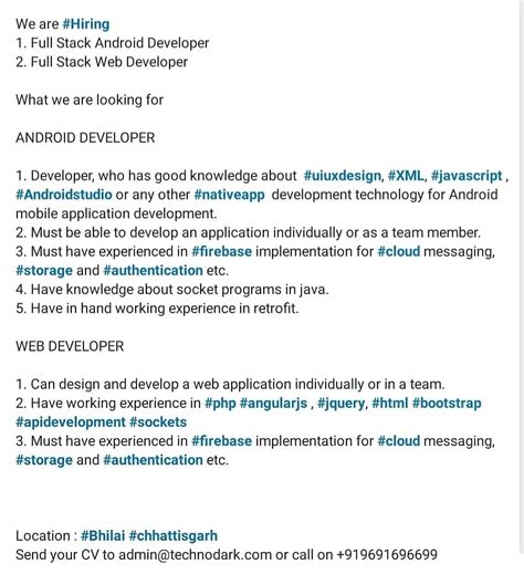 Conic We Are Hiring 1 Full Stack Android Developer 2 Full Stack