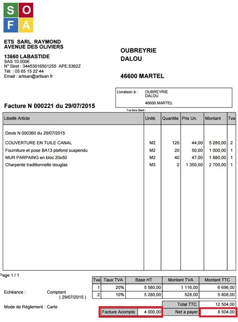 Modele Facture Travaux Batiment Modele Facture Exempl