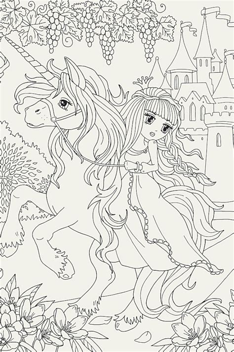 Unicorn And Princess Coloring Page Pdf Print Unicorn Coloring Pages
