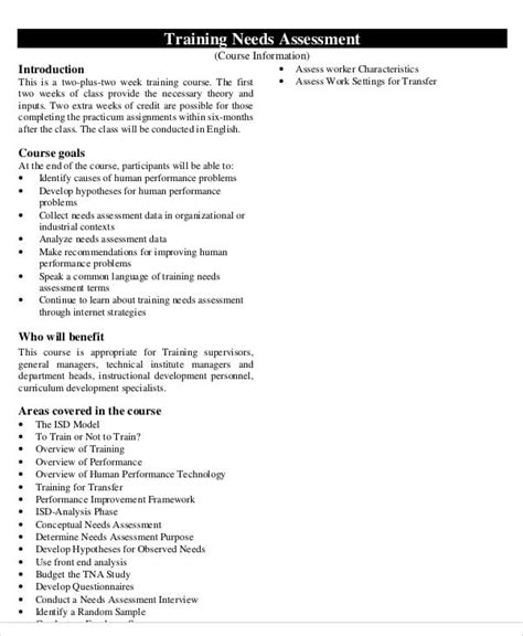32 Free Needs Assessment Templates
