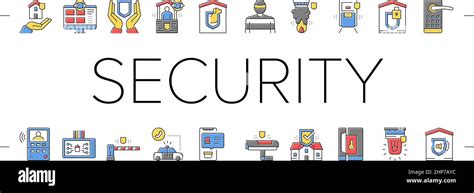 Home Security Device Collection Icons Set Vector Stock Vector Image And Art Alamy