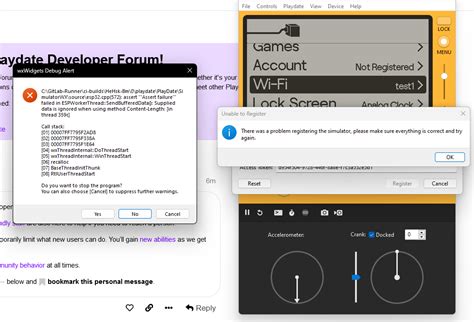 Cant Register Simulator Gitlab Bug Playdate Developer Forum