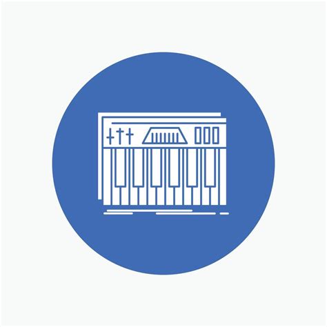 Controller Keyboard Keys Midi Sound White Glyph Icon In Circle Vector Button Illustration