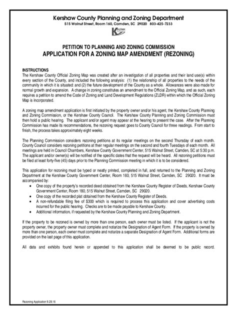 Fillable Online APPLICATION FOR A ZONING MAP AMENDMENT REZONING Fax Email Print PdfFiller