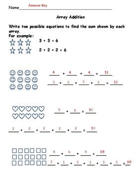 Array Addition By Lessonwave TPT