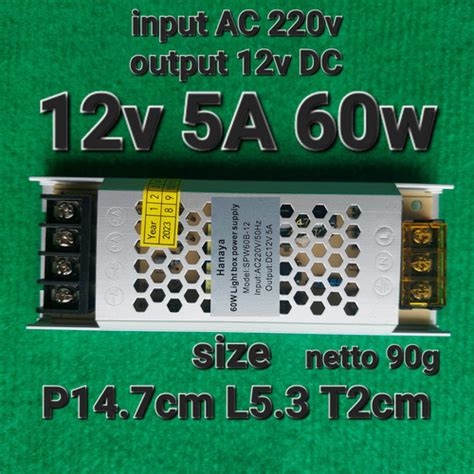 Jual Power Supply 5A 12v Adaptor Besi Jaring Slim Original Psu 12 V