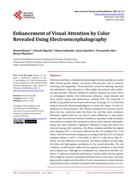 PDF Enhancement Of Visual Attention By Color Revealed Using Electroencephalography