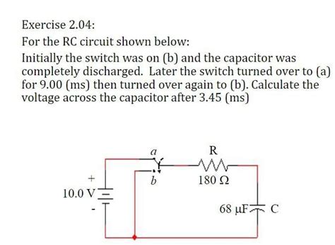 Answered For The Rc Circuit Shown Below Bartleby