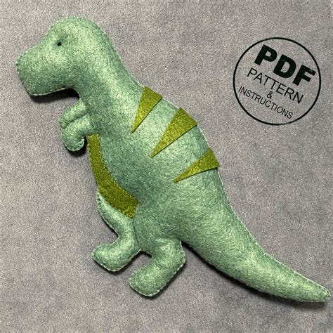 Dinosaur T Rex Sewing Pattern Pdf Felt Dinusaurs Sewing Pattern Diy