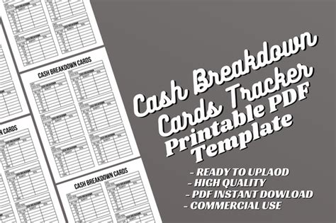 Cash Breakdown Cards Tracker Canva Graphic By Alternative Creative