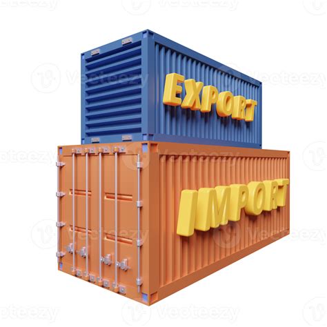 shipping container for import export logistic service concept isolated 3d illustration or 3d