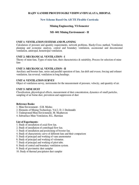 6th Sem Syllabus Mining Pdf Intellectual Property Patent