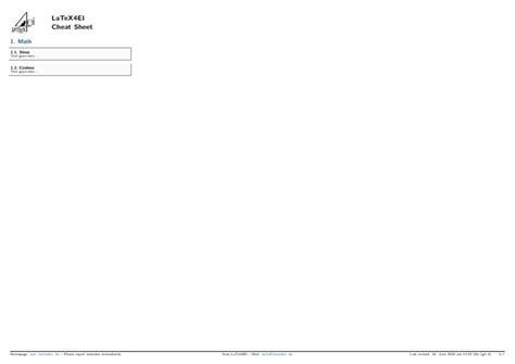 Cheat Sheet Template Pdf