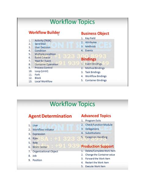 Sap Workflow Training Course Content Pdf Workflow Business Process