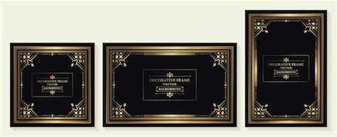 럭셔리 장식 프레임 컬렉션 프리미엄 벡터