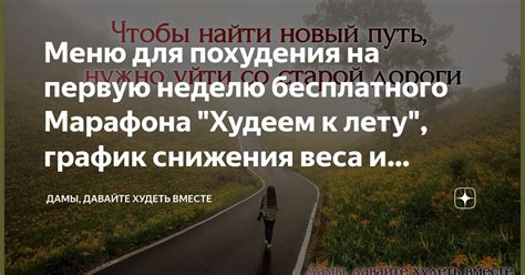 Меню для похудения на первую неделю бесплатного Марафона Худеем к лету