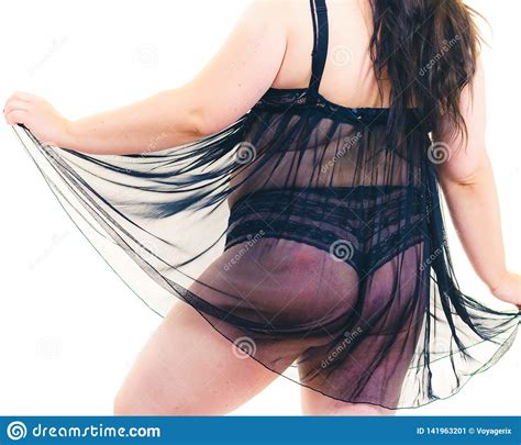 Plus Size Woman In Lingerie Tunic Stock Image Image Of Night Model