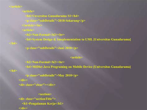 Membuat Cv Dengan Html Ppt