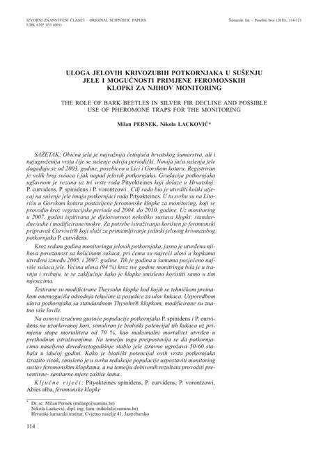 Pdf Use Of Pheromone Traps For Monitoring Fir Bark Beetles