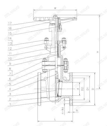 LB Rising Stem Handwheel Gate Valve CF M Flange Ends ANSI DIN Standard