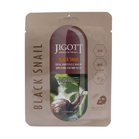 Jigott Real Ampoule Mask BLACK SNAIL - 2 BLACK SNAIL - 2 - Masks | Free ...