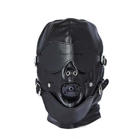 Luxus Bdsm Maske Mit Ball Gag Vegan Leder Gimp Maske Mit Etsy
