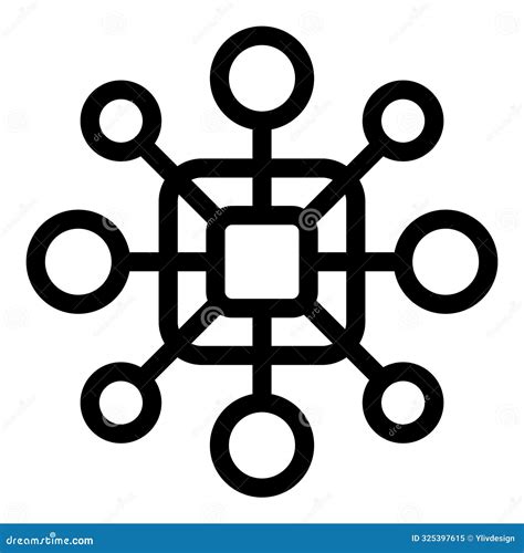 Central Hub Connecting Network Of Circles In Data Flow System Stock Illustration Illustration