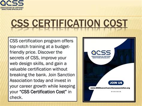 Ppt Sanctions Association Affordable Css Certification Cost For Your