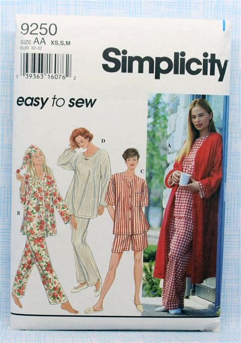 Simplicity Sewing Pattern 9250 Misses Sleepwear Robe Etsy Vintage