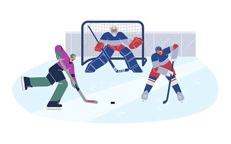 하키 스포츠 경기는 공격을 수행하는 플레이어와 함께 평면 벡터는 격리됩니다 일러스트레이션에 대한 스톡 벡터 아트 및 기타 이미지 일러스트레이션 하키 선수