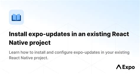 install expo updates in an existing react native project expo