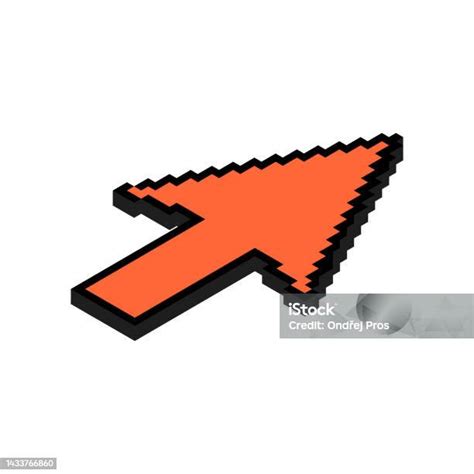 Arrow Isometric Pixel Icon Web Cursor Click Mouse Symbol Computer