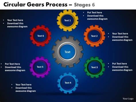 PowerPoint Layout Circular Process Circular Gears Ppt Presentation Designs