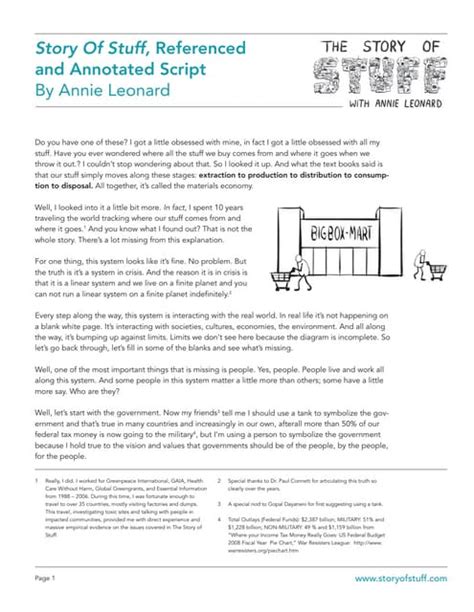 Annie Leonard Story Of Stuff Pdf