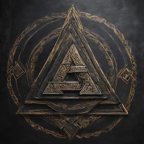 Premium Ai Image Valknut Drawn On A Blackboard