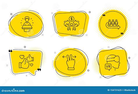 Like Queue And Brand Ambassador Icons Set Touchscreen Gesture