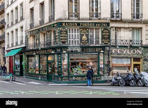 The exterior of À la Mère de Famille the oldest chocolate shop in Paris