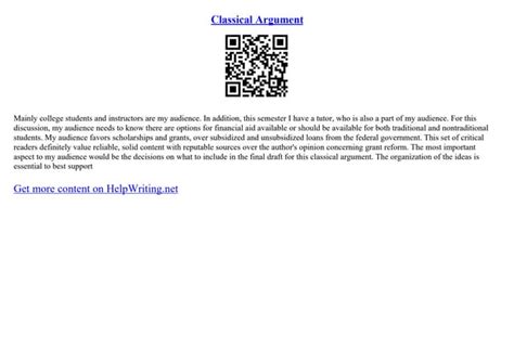 Classical Argument Ppt