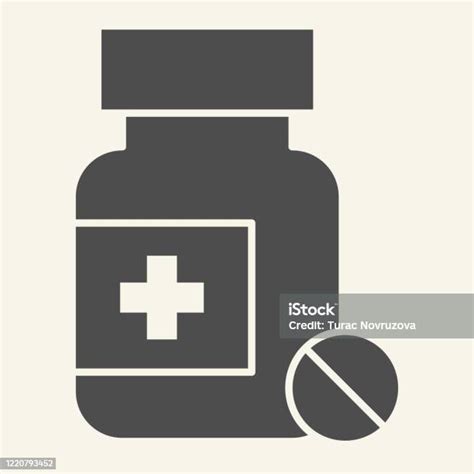醫用藥物固體圖示白色背景上的醫學字形風格象形圖的維亞瓶與藥丸或維生素為移動概念和網路設計向量圖形向量圖形及更多健保和醫療圖片 Istock