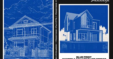 Blue Print For Square And Poster Effect Layer Styles Including Acid