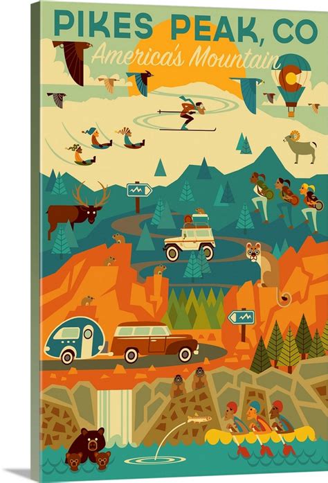 Pikes Peak Colorado Geometric Wall Art Canvas Prints Framed Prints
