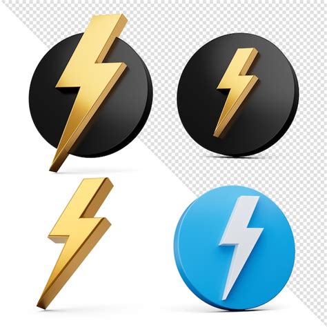 Premium Psd Set Of Thunder Bolt Lightning Bolt Power Icons Symbols