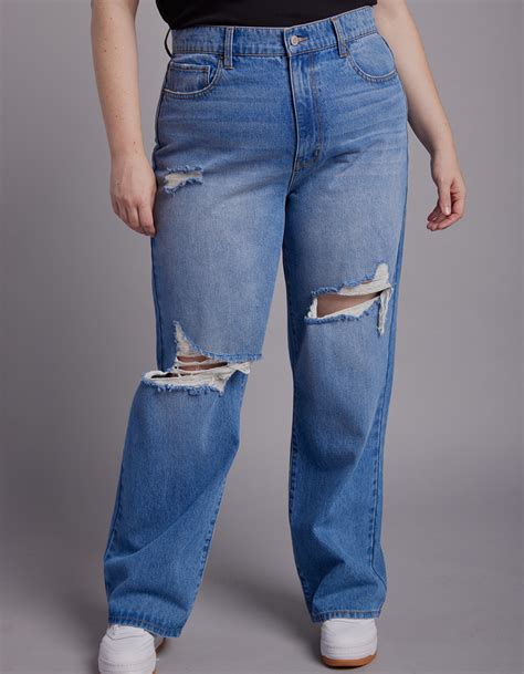 Rsq Womens High Rise Baggy Jeans Medium Wash Tillys
