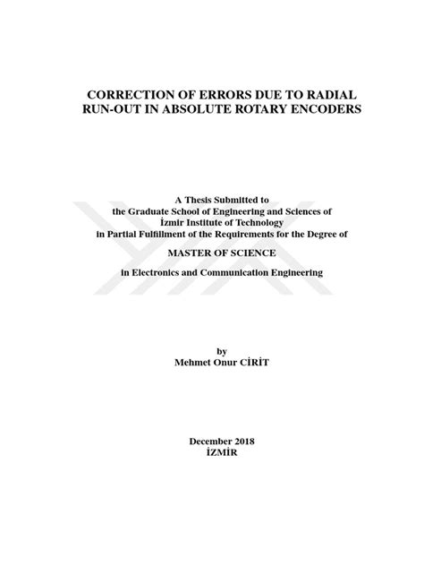 Correction Of Errors Due To Radial Run Out In Absolute Rotary Encoders