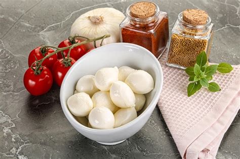 Premium Photo Mini Mozarella Cheese Bolls Heap In The Bowl